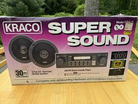 KRACO KRA-11 Auto Sound Am Fm Stereo Cassette Speakers Nos